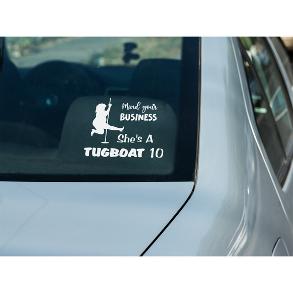 UbetUrAss Merch | Office | Funny Tugboat Stripper White Vinyl Decal Car ...